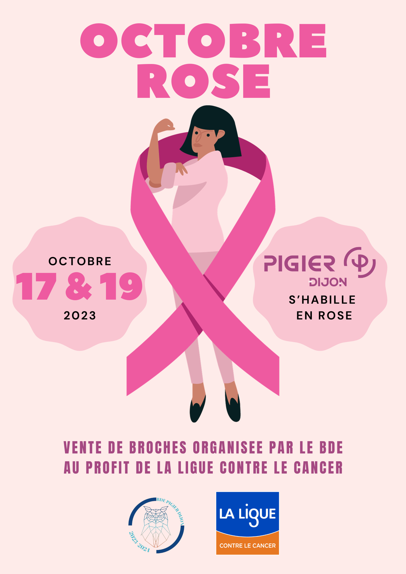 Campagne Octobre Rose - Actualité Dijon - Pigier